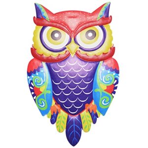 cruis cuka metal owl wall decor for outside garden decoration yard art outdoor patio fence lawn ornament 13.8 x 8.3 x 0.4 inch