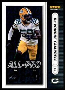 football nfl 2021 panini instant all pro #ap18 de’vondre campbell packers