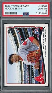 mookie betts 2014 topps update baseball rookie card #us301 graded psa 10