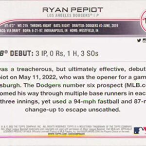 Baseball Trading Card MLB 2022 Topps Update #US258 Ryan Pepiot NM Near Mint Dodgers