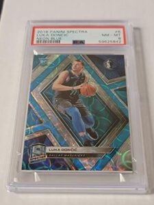 basketball nba 2018-19 panini spectra neon blue #6 luka doncic psa 8 nm-mt 56/75 mavericks