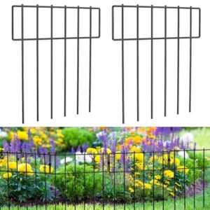 10 Pack Animal Barrier Fence: Decorative Garden Fence No Dig|Rustproof Metal Wire Fencing Border Animal Barrier for Dog Rabbits Ground Stakes Outdoor Yard Patio - Total Length 17 in(H) X 10.8 Ft(L)