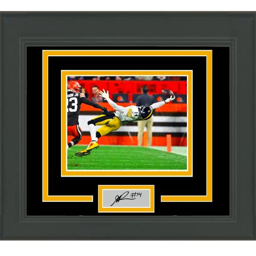 Framed George Pickens Catch Facsimile Laser Engraved Signature Auto Pittsburgh Steelers 15x16 Football Photo