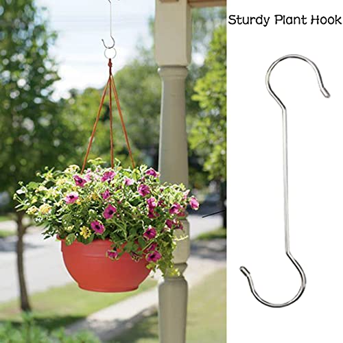 6 Pack 16 inch Extra Large S Hooks Heavy Duty Plant Hanging Hooks Long S Shaped Extension Hooks for Kitchenware,Utensils,Pergola,Closet,Flower Basket,Garden,Patio,Indoor Outdoor Uses