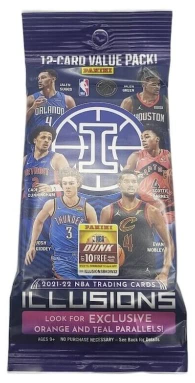 2021-22 Panini Illusions Basketball NBA 12 Card Cello Value Pack (12 NBA Trading Cards)