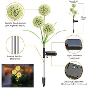 URPOWER Solar Outdoor Lights Decorative, 2 Pack 36 LED Solar Garden Lights with 2 Modes, 3-in-1 Solar Dandelion Flowers IP65 Waterproof Solar Powered Outdoor Lights for Garden, Yard Decor (Warm White)