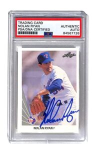 nolan ryan signed 1990 leaf #21 autographed rangers psa/dna