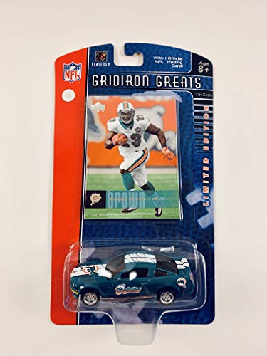 2006 UPPER DECK NFL Players GRIDIRON GREATS REPLICA DIE CAST Car with Card 1:64 Scale Ford Mustang GT - Ronnie Brown MIAMI DOLPHINS