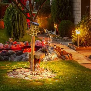 Solar Watering Can with Cascading Lights, Adorable Outdoor Hanging Solar Lantern, Durable Metal Waterproof Garden Lights Cute Addition for Garden Yards Rose Bush Patio Pathway Party