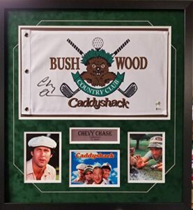 chevy chase ty wood caddy shack signed autograph custom framed photo suede matting chase hologram & beckett certified