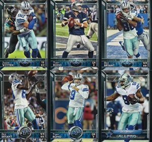 dallas cowboys 2015 topps nfl football complete regular issue 24 card team set including tony romo, dez bryant plus