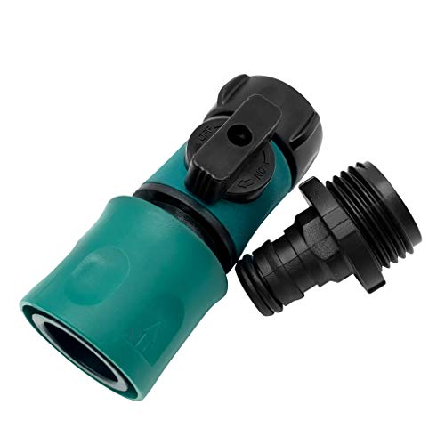 Plastic Garden Hose Quick Connect with Shutoff Valve Set Male and Female, 3/4” Quick Connectors with Valve for Water Hose Coupling, Quick Release Kit Hose Fittings and Adapters (5 Sets/ 10 Pc)