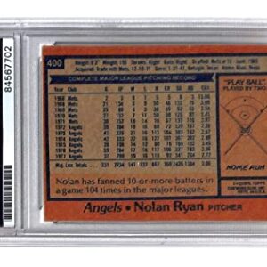 Nolan Ryan Signed 1978 Topps #400 Autographed Angels PSA/DNA *7702