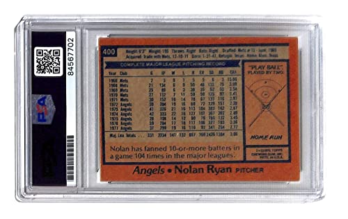 Nolan Ryan Signed 1978 Topps #400 Autographed Angels PSA/DNA *7702