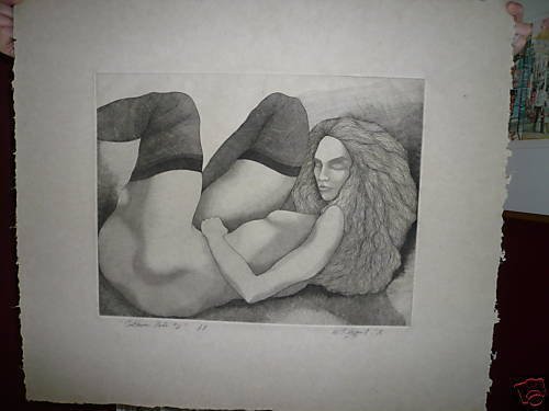 WILLIAM T. WYGONIK PENTHOUSE NUDE ORIG.DRYPOINT ETCHING