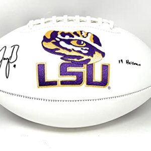 Joe Burrow LSU Tigers Signed Autograph Emboridered Logo Football 19 HEISMAN Inscribed Fanatics Certified