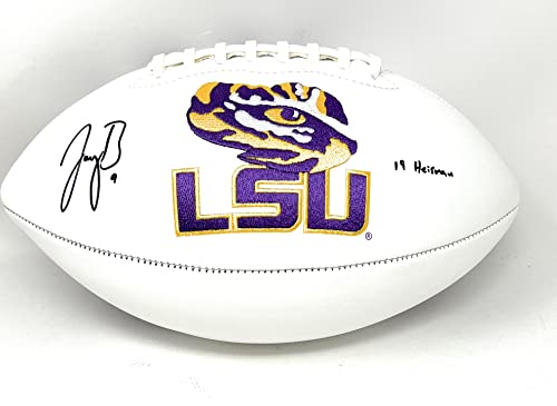 Joe Burrow LSU Tigers Signed Autograph Emboridered Logo Football 19 HEISMAN Inscribed Fanatics Certified