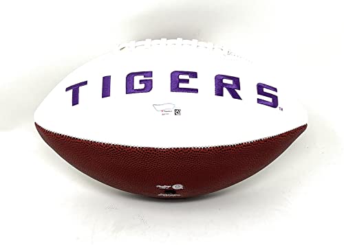 Joe Burrow LSU Tigers Signed Autograph Emboridered Logo Football 19 HEISMAN Inscribed Fanatics Certified