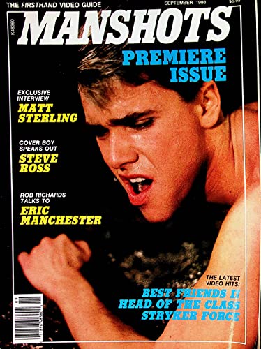 Manshots Gay Men's Magazine Jeff Stryker/Steve Ross September 1988 Premiere Issue