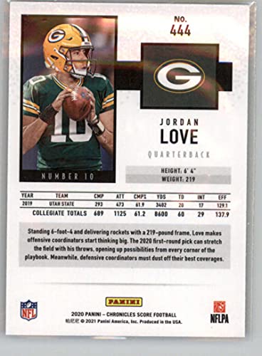 2020 Chronicles Score Update Rookies #444 JORDAN LOVE RC Green Bay Packers Football Trading Card