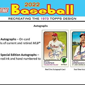 2022 Topps HERITAGE Baseball Series Factory Sealed Blaster Box of Packs with 72 Cards including Possible Rookies Autographs and Jersey Cards