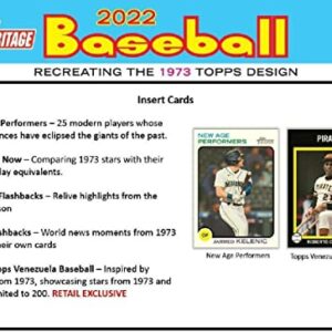 2022 Topps HERITAGE Baseball Series Factory Sealed Blaster Box of Packs with 72 Cards including Possible Rookies Autographs and Jersey Cards