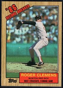 1987 topps #1 roger clemens red sox rb mlb baseball card nm-mt