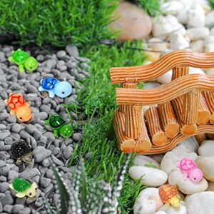 40 Pcs Miniature Turtle Figurines Resin Mini Turtle Statue Tiny Sea Turtles Fairy Accessories for Ocean Animal Landscape DIY Cupcake Cake Toppers Home Garden Terrarium Birthday Party Decorations