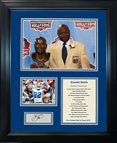 Framed Emmitt Smith Hall of Fame Facsimile Laser Engraved Signature Auto Dallas Cowboys 12"x15" Photo Collage