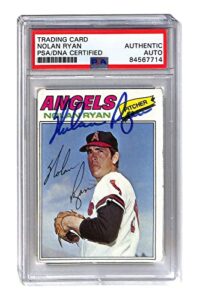 nolan ryan signed 1977 topps #650 autographed angels psa/dna