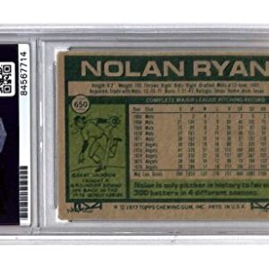 Nolan Ryan Signed 1977 Topps #650 Autographed Angels PSA/DNA