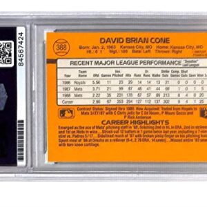 Dave Cone Signed 1989 Donruss #388 Autographed Mets PSA/DNA