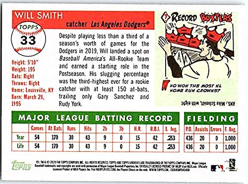 2020 Topps Archives #33 Will Smith Los Angeles Dodgers Baseball Card