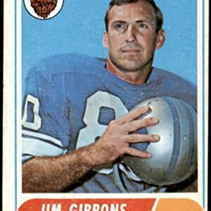 1968 Topps # 208 Jim Gibbons Detroit Lions (Football Card) VG/EX Lions Iowa