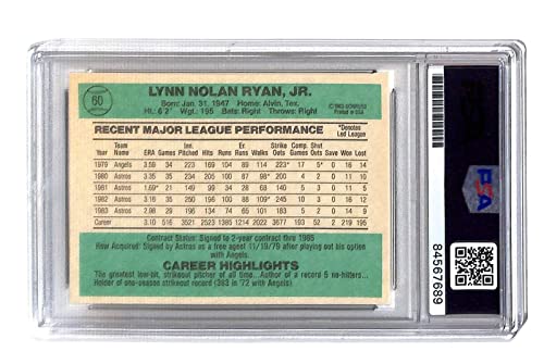 Nolan Ryan Signed 1984 Donruss #60 Autographed Astros PSA/DNA *7689