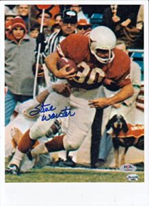 steve worster signed photo 8×10 autographed longhorns psa/dna