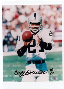 cliff branch signed photo 8×10 autographed raiders psa/dna