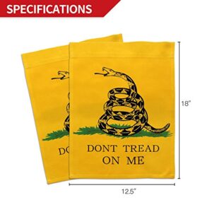 ANLEY Double Sided Premium Garden Flag, Dont Tread On Me Patriotic Garden Flags for Home Decor - Weather Resistant & Double Stitched Yard Flags - 18 x 12.5 Inch