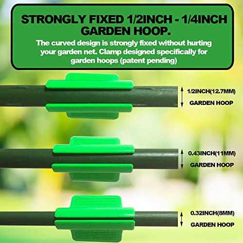 Greenhouse Clamps for 1/2-1/4 inch Greenhouse Hoops, Garden Support Frame,Grow Tunnel,Plant Support Garden Stakes.for Fixing Plant Cover ,Greenhouse Plastic Sheeting,Film Row Cover,Garden net.(30pcs)