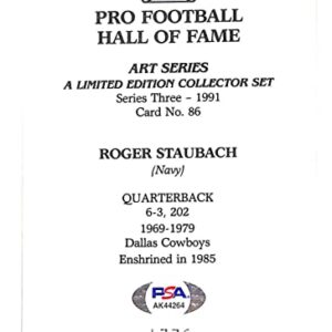 Roger Staubach Signed Goal Line Art Card GLAC Autographed Cowboys PSA/DNA