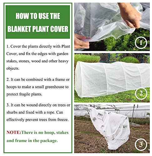 Garden expert Plant Covers Freeze Protection Floating Row Cover Thickened 1.2oz Fabric Frost Cloth Plant Blanket for Plants & Vegetables in Winter(8FTx15FT)