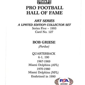 Bob Griese Signed Goal Line Art Card GLAC Autographed Dolphins PSA/DNA AI44362