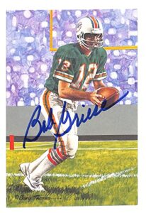 bob griese signed goal line art card glac autographed dolphins psa/dna ai44362