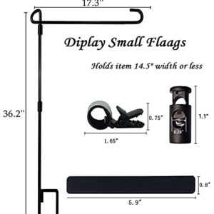 Garden Flag Stand-Holder-Pole with Flag Stopper and Clip Waterproof Powder-Coated Paint for House Flags,Decorative Flags,Yard Flags,Seasonal Flags