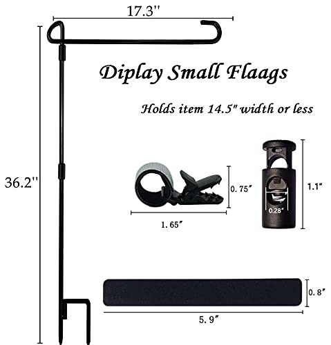 Garden Flag Stand-Holder-Pole with Flag Stopper and Clip Waterproof Powder-Coated Paint for House Flags,Decorative Flags,Yard Flags,Seasonal Flags