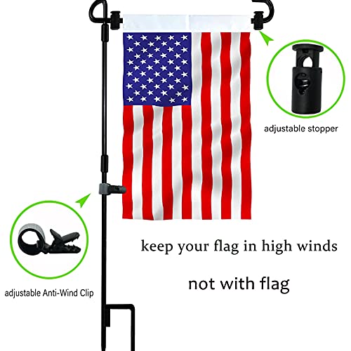 Garden Flag Stand-Holder-Pole with Flag Stopper and Clip Waterproof Powder-Coated Paint for House Flags,Decorative Flags,Yard Flags,Seasonal Flags