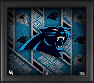 carolina panthers framed 15″ x 17″ team threads collage – nfl team plaques and collages