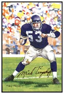 mick tingelhoff signed goal line art card glac autographed vikings psa/dna