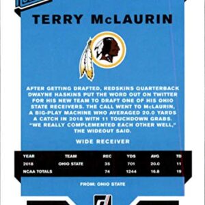 2019 Donruss Football Rated Rookie #329 Terry McLaurin Washington Official NFL Football RC Rookie Card Made by Panini