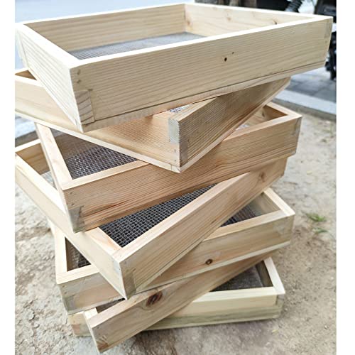 Soil Sifter Garden, Multi-Purpose Soil Screen Wood Dirt Sifter Hand Held Cedar Garden Sifter for Compost, Dirt and Potting Soil